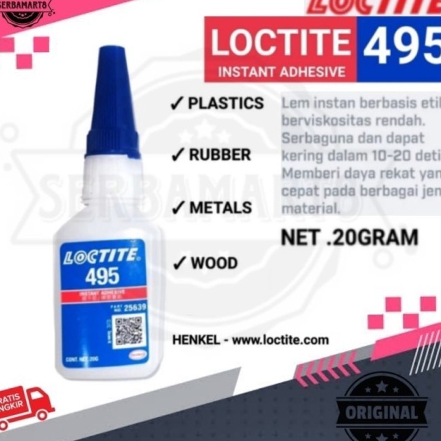 Jual LEM LOCTITE 495 2GR LEM MATERIAL ORIGINAL LOCTITE 495 2 GRAM LEM ...