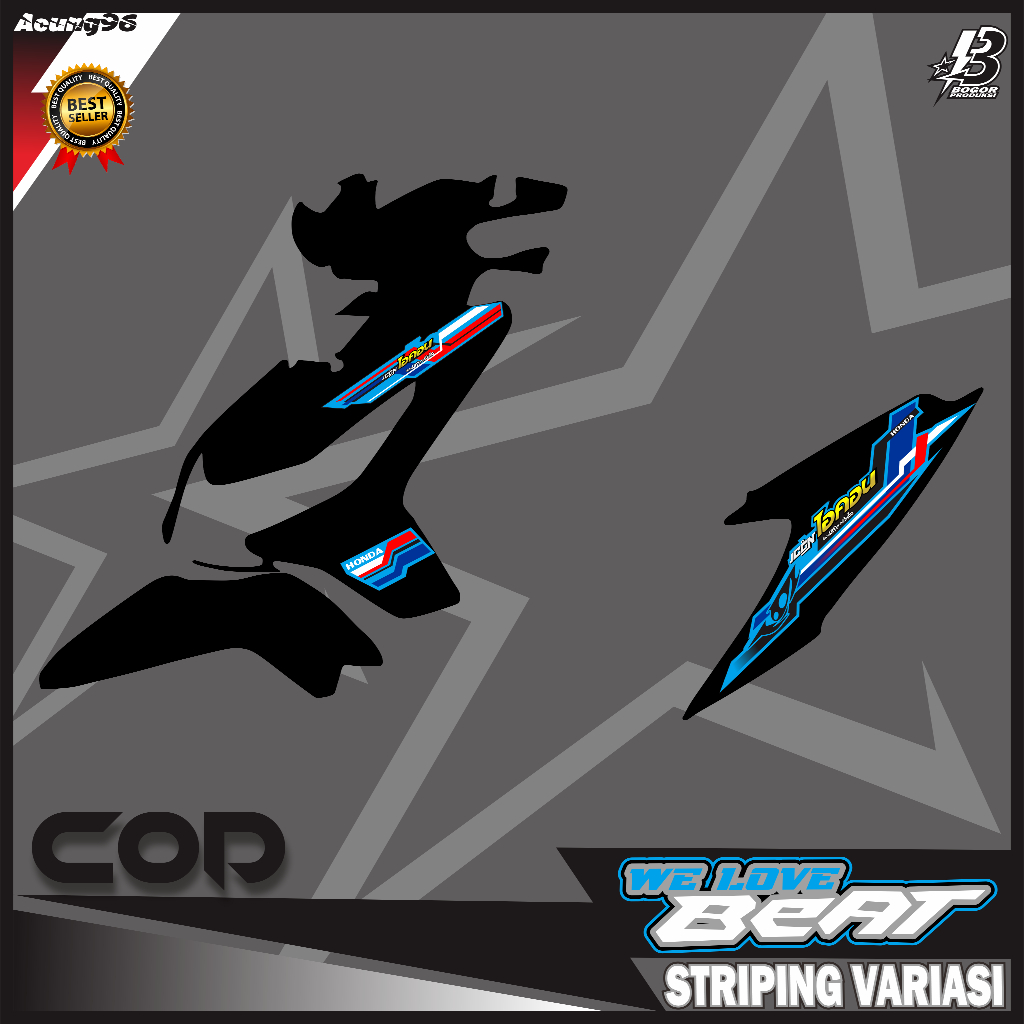 Jual Striping Variasi Hologram/Vinyl Motor Honda Beat Karbu Desain ...