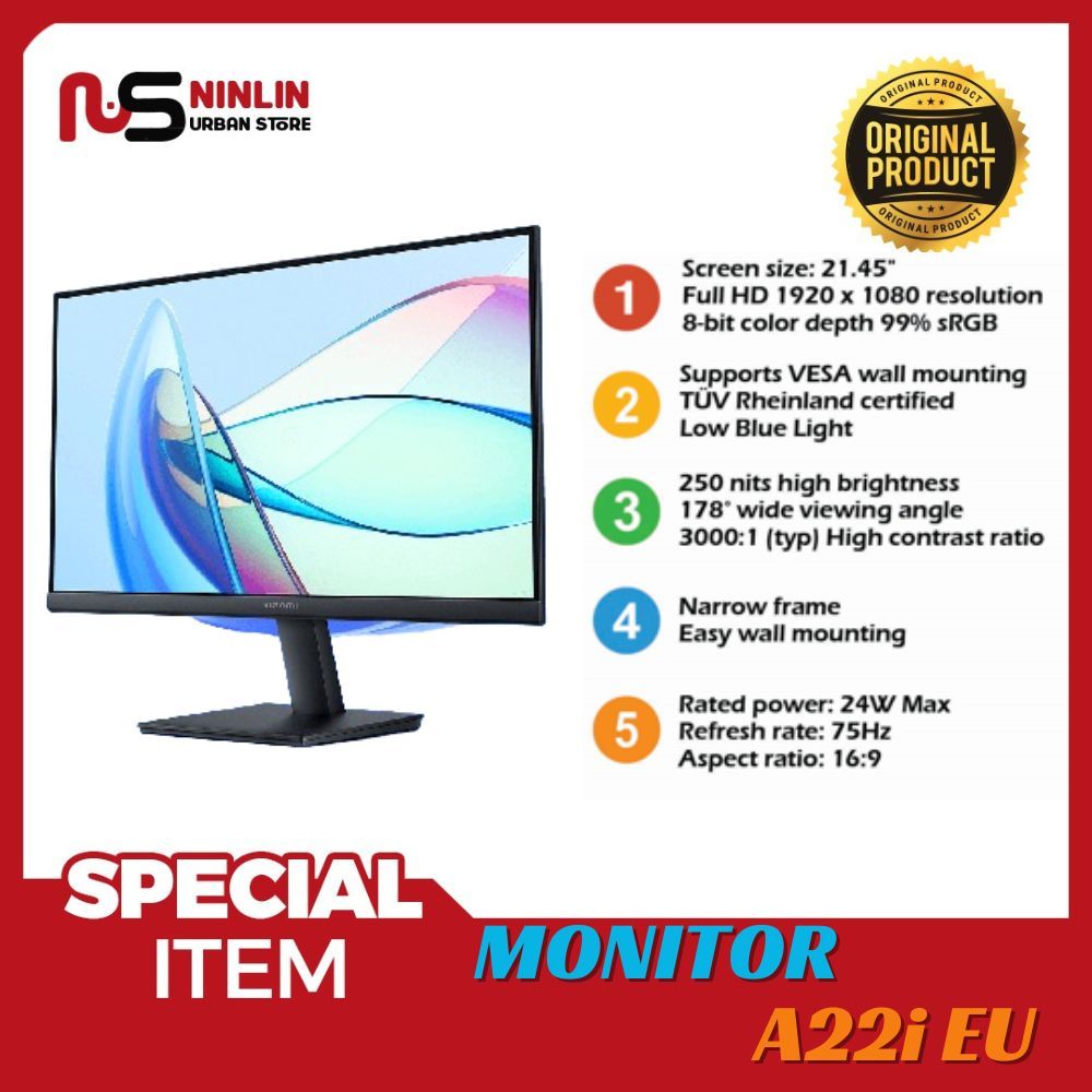 Jual NEW - MI MONITOR A22i EU FHD 75Hz | Shopee Indonesia