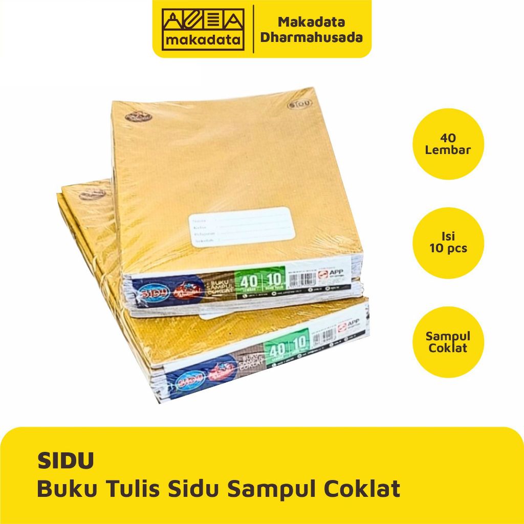 Jual BUKU TULIS SIDU 40 LEMBAR SAMPUL COKLAT ISI 10 PCS / PACK | Shopee ...