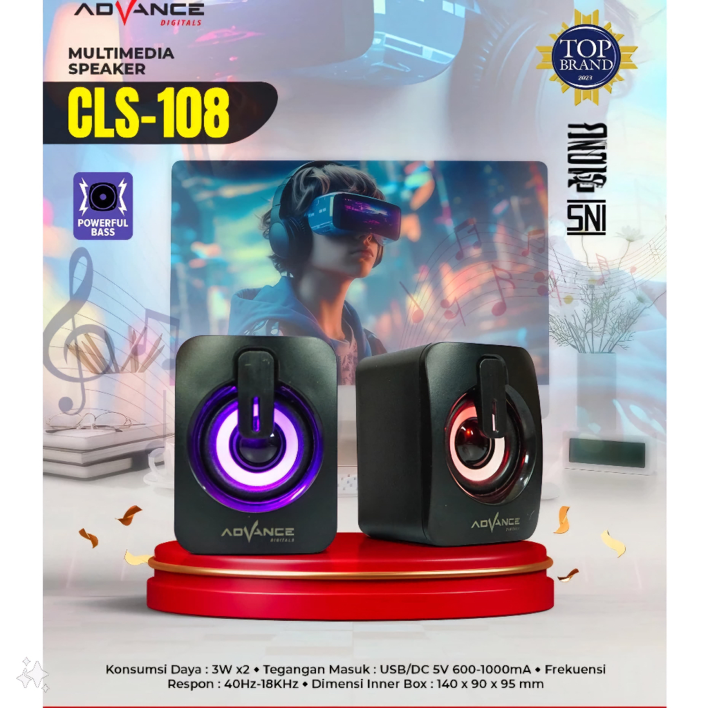 Jual Speaker RGB Multimedia Advance CLS 101/108 SUPER BASS 2.0 Original ...