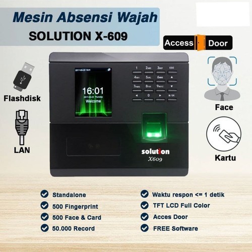 Jual Mesin absensi jari dan wajah SOLUTION X609 | Shopee Indonesia