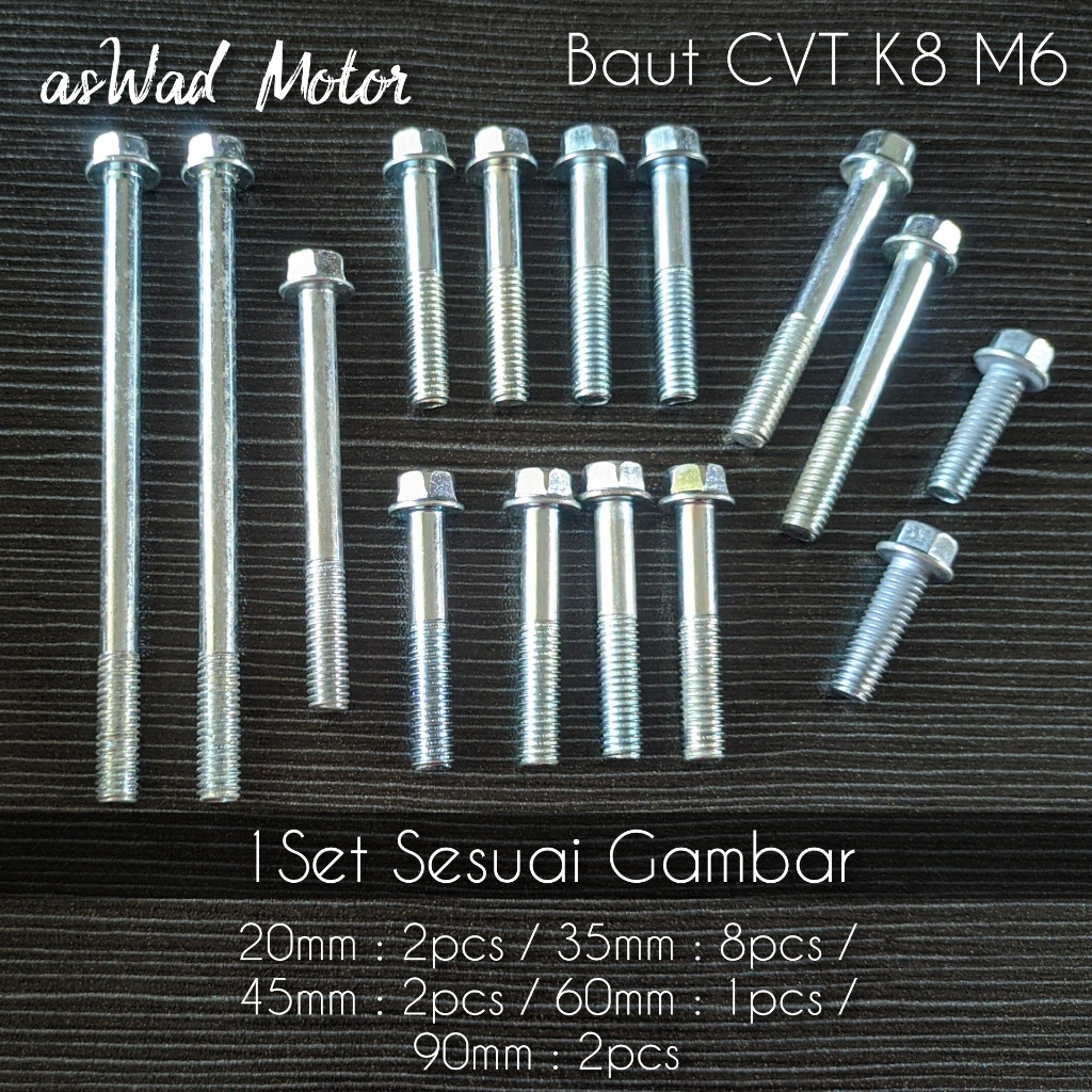 Jual (1SET) BAUT BLOK CVT YAMAHA XEON KARBURATOR KUNCI T8 / BAUT BAK ...