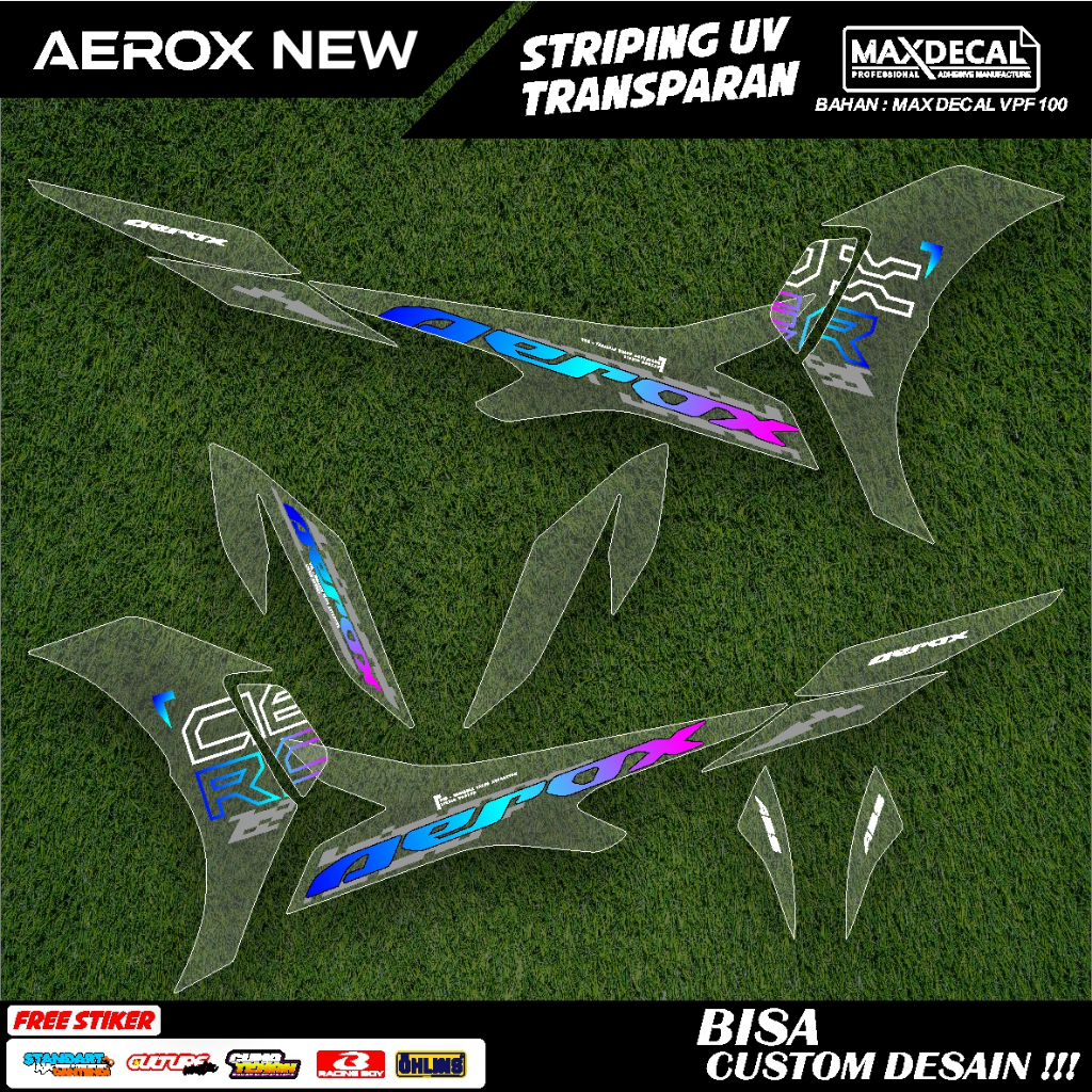 Jual Stiker Striping Aerox 155 New Connected Transparan UV Semifull ...