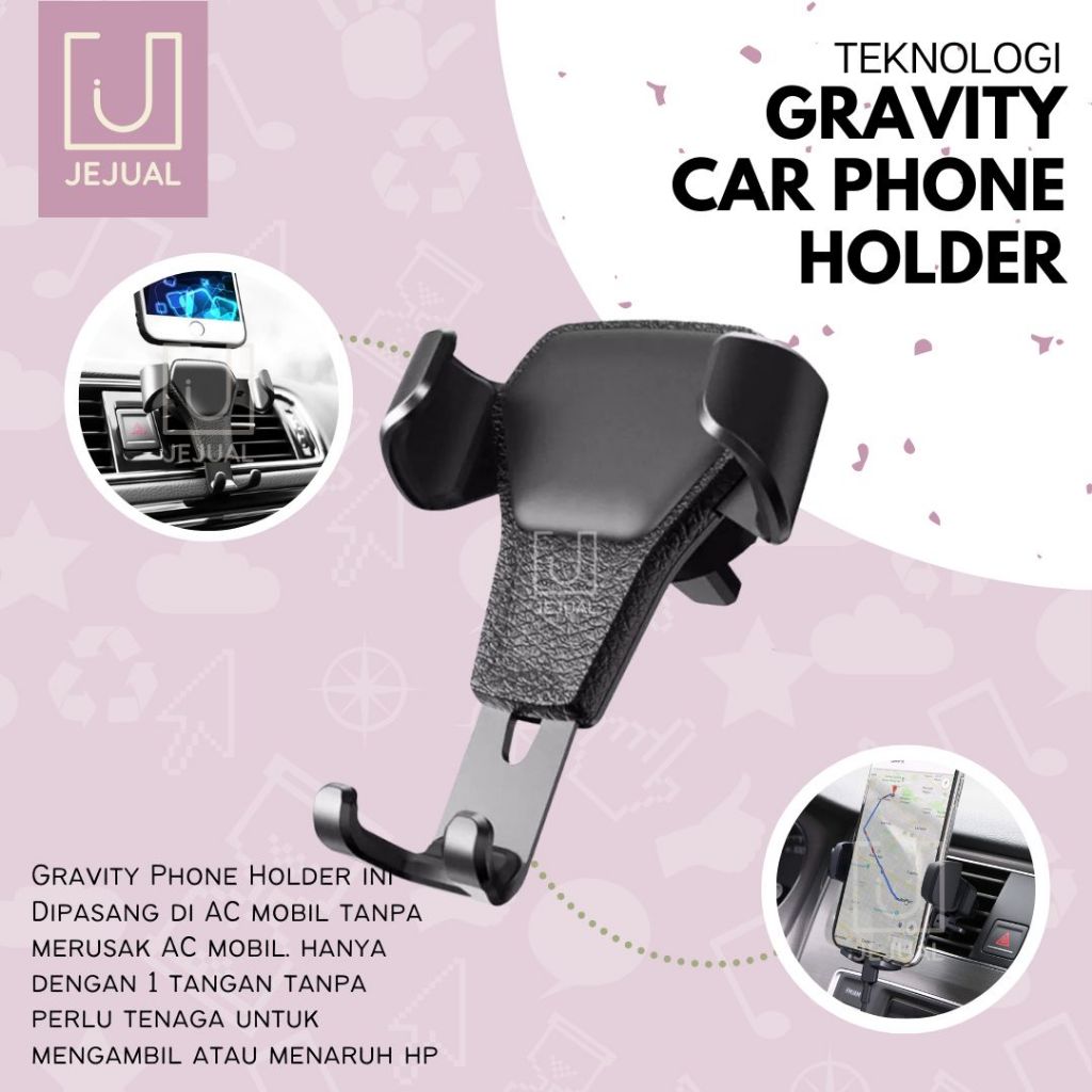Jual Holder HP Mobil CAR HOLDER Fit Lubang AC Tripod Handphone di Mobil ...