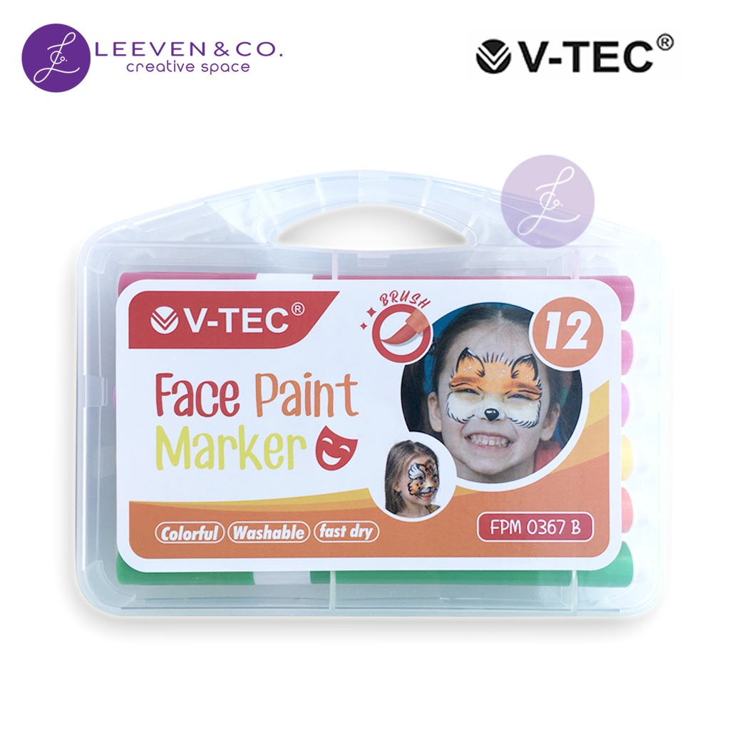 Jual V-TEC FACE PAINT MARKER 12 COLOR (FPM 0367 B) | Shopee Indonesia