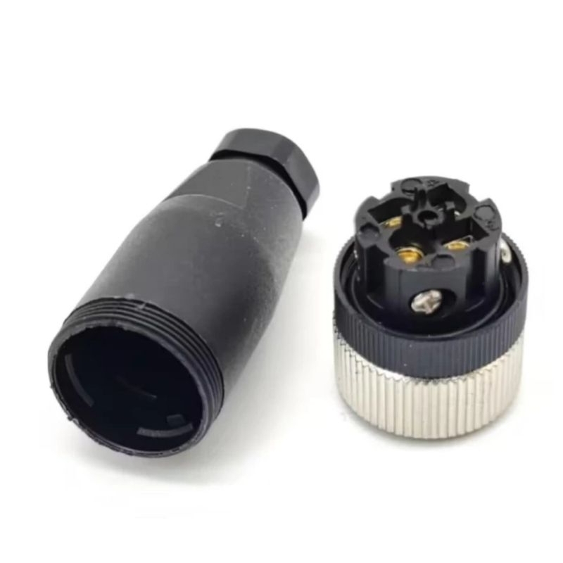 Jual M12 Socket connector 4pin Type Straight Female Socket konektor ...