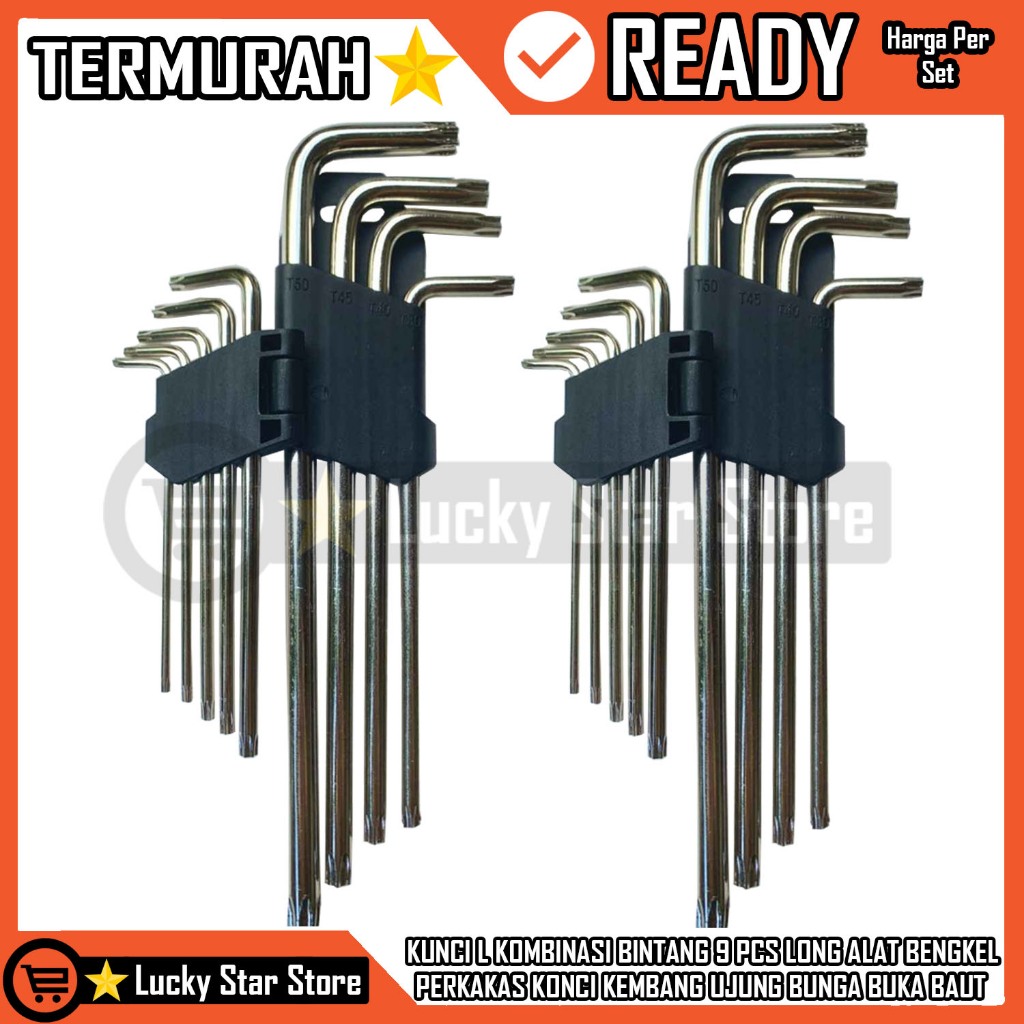 Jual Kunci L Kombinasi Bintang 9 Pcs Panjang Long Alat Bengkel Buka ...