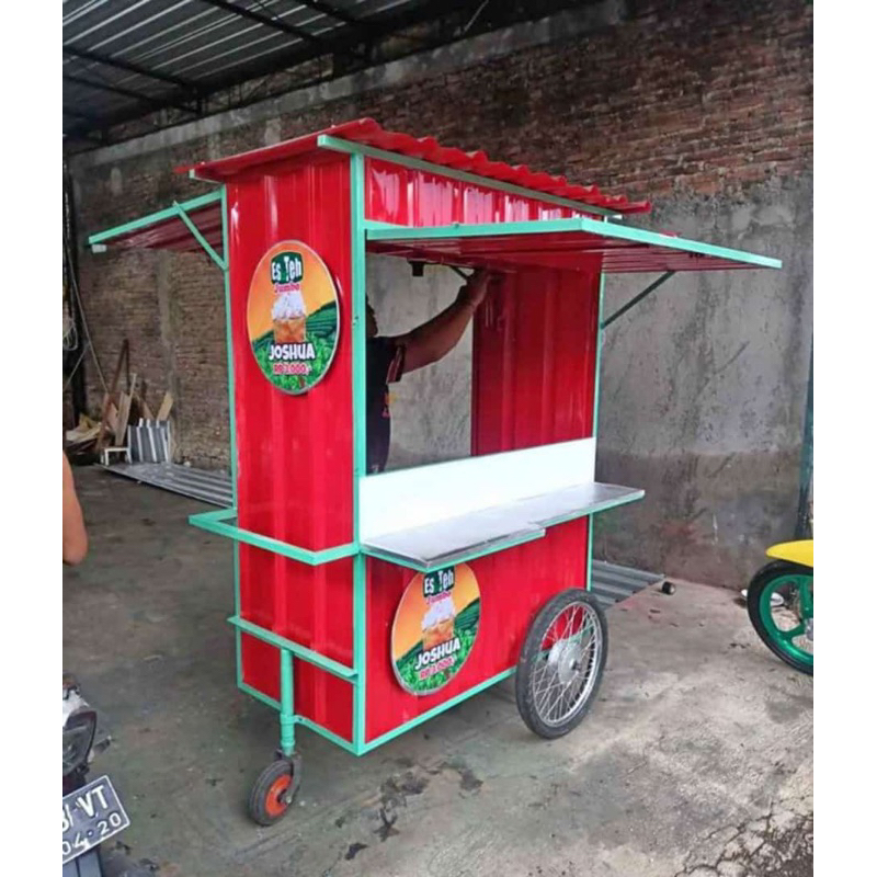 Jual Gerobak booth es teh jumbo suki bakaran jasuke takoyaki | Shopee ...