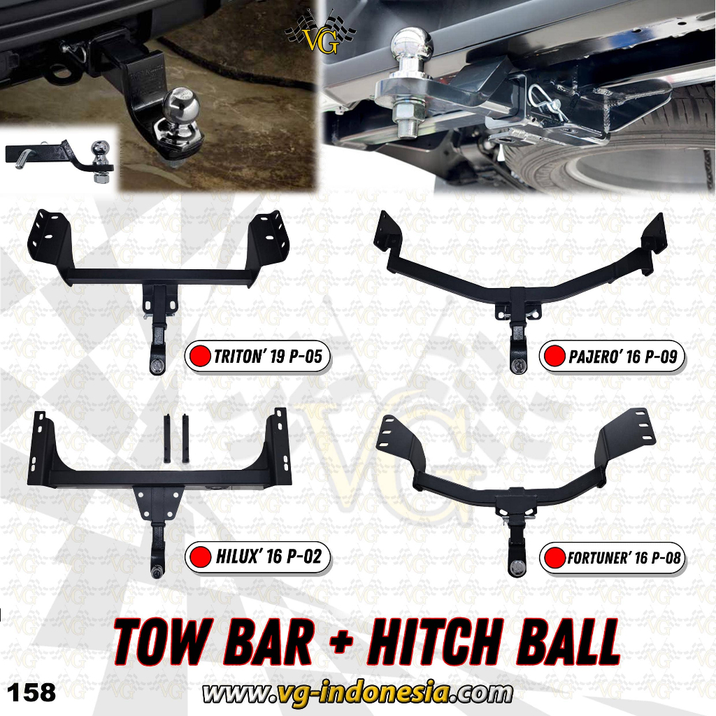 Jual TOWING BAR & HITCH BALL HILUX FORTUNER PAJERO TRITON 2016 2017 ...