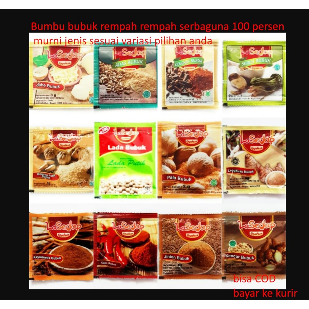 Jual Bumbu bubuk rempah rempah serbaguna 100 persen murni jenis sesuai ...