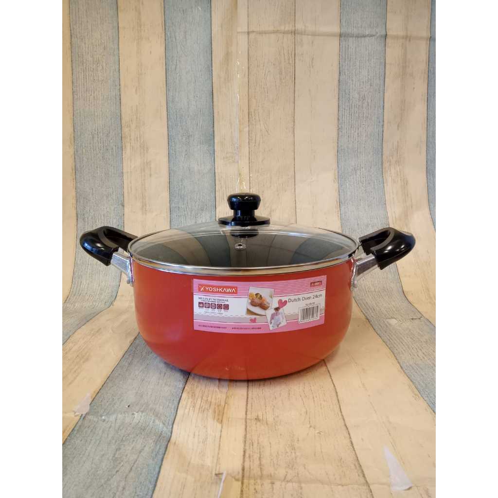 Jual Minowa Stock Pot Panci Pendek 24cm Hijau Merah Tutup Kaca CL1110 ...