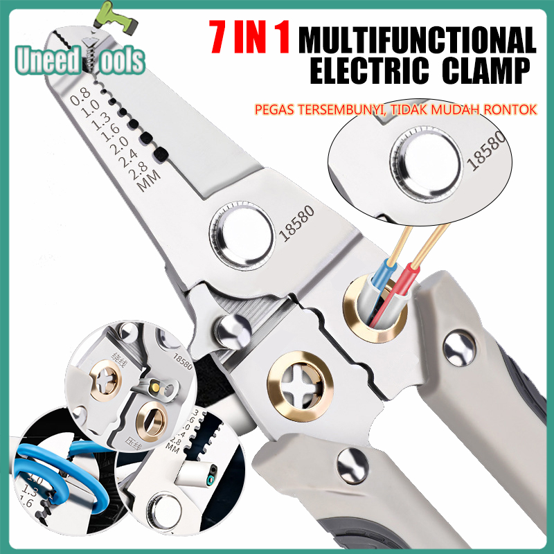 Jual UneedTools Decrustation Tang Pemotong Kabel Multifungsi Tang Kabel ...