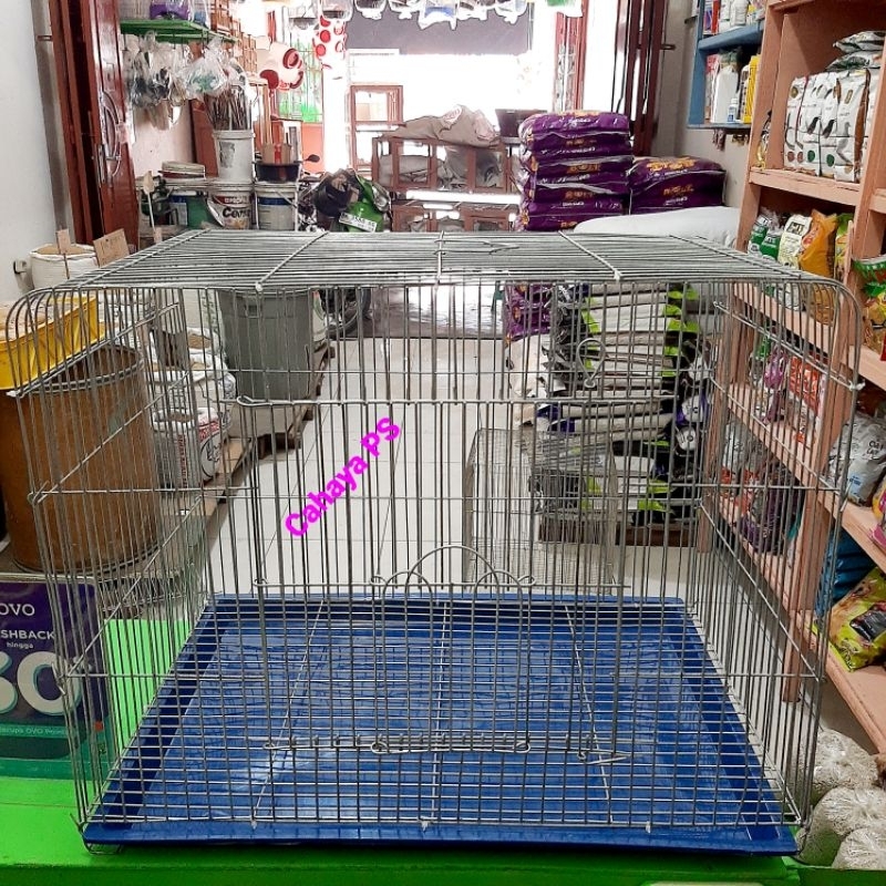Jual Sangkar Besi lokal size L (ukuran 40×60 cm) + Talam warna | Shopee ...