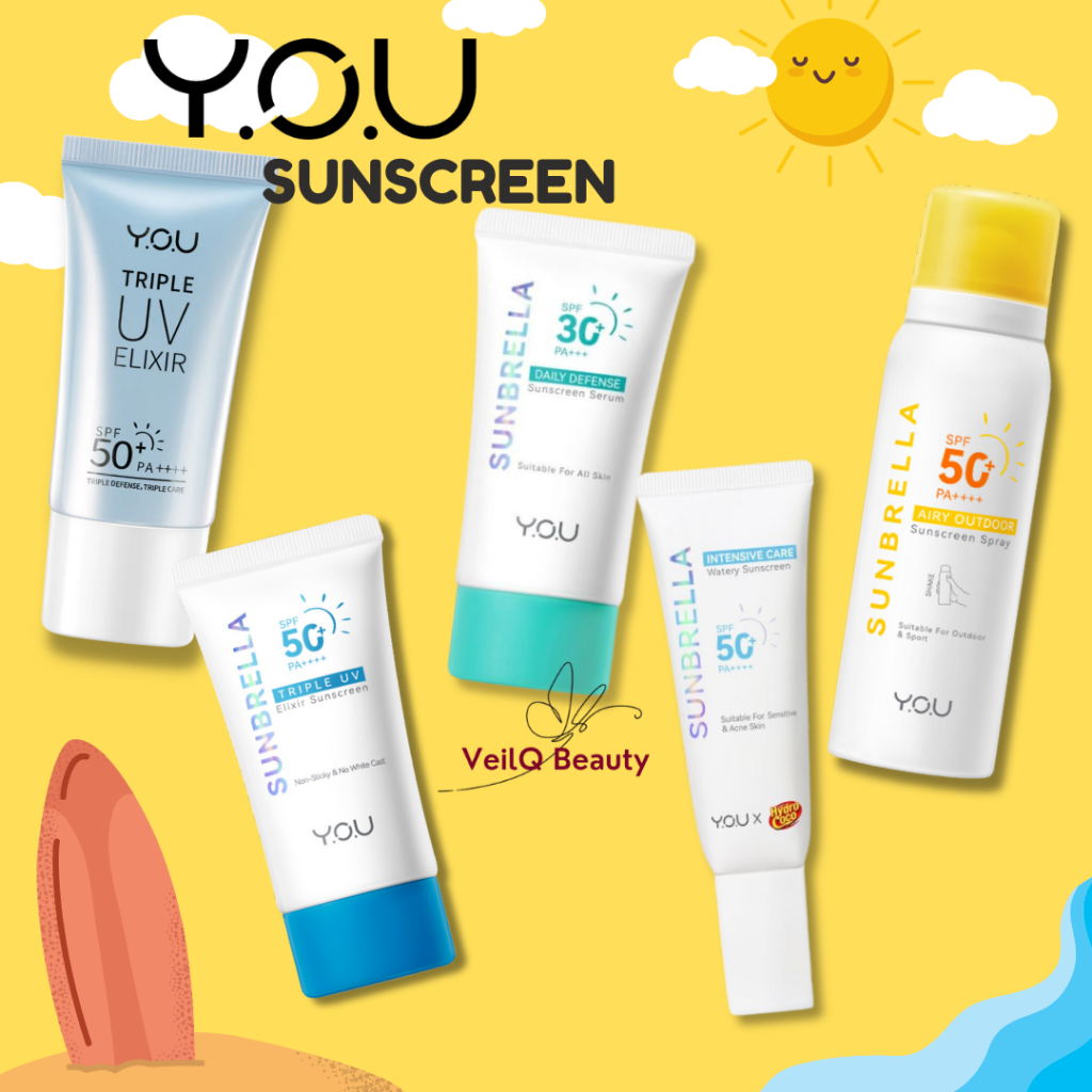 Jual YOU Sunscreen Sunbrella Triple Tone Up UV Elixir Daily Defense ...