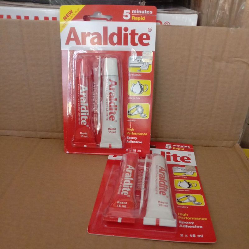 Jual Araldite Lem Araldite Rapid5 Minutes Hardener Adhesive 2 x 15ml ...