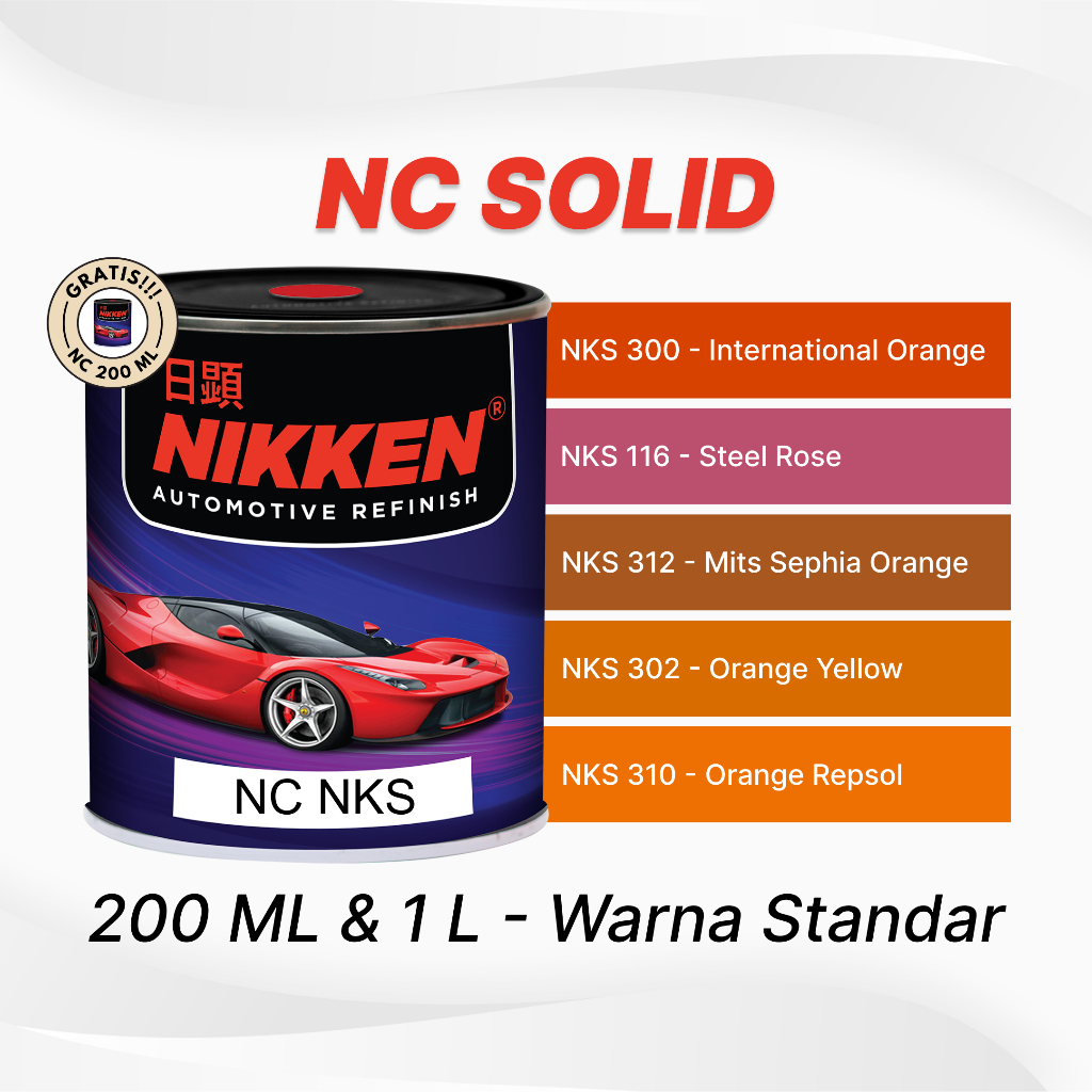 Jual NIKKEN NKS NC Solid Color - Warna Standar - Cat Duco Mobil Motor ...
