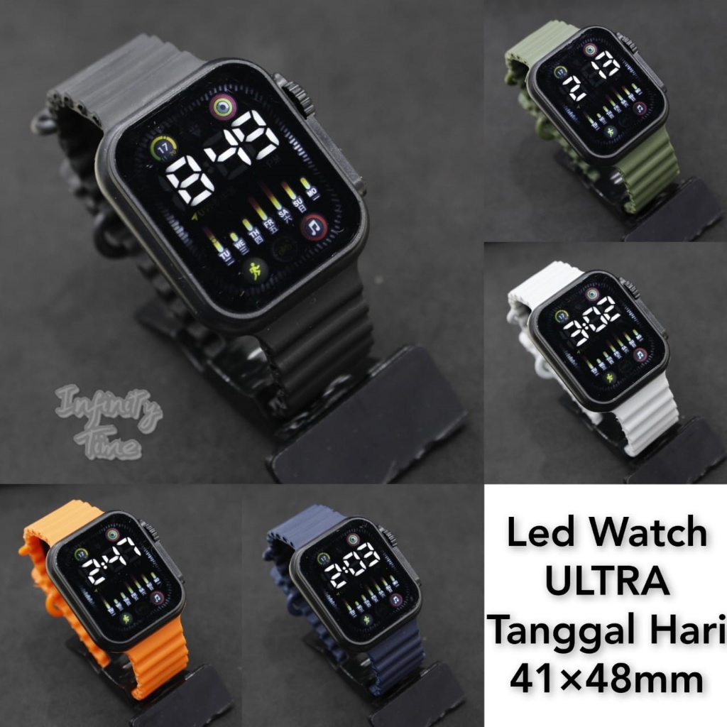 Jual Jam Tangan LED Watch Ultra Digital Cowok Cewek Strap Rubber ...