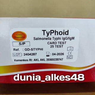 Jual Typhoid Salmonella Typhi | Tifoid Card Glory Orient isi 25 Test ...