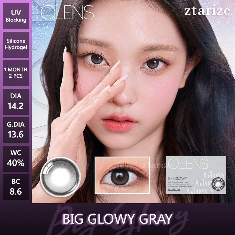 Jual ztarize - Ready Stock - OLENS 🇰🇷 Big Glowy Gray 1 Month Soft Contact Lens 1 Pair - OLENS x ...