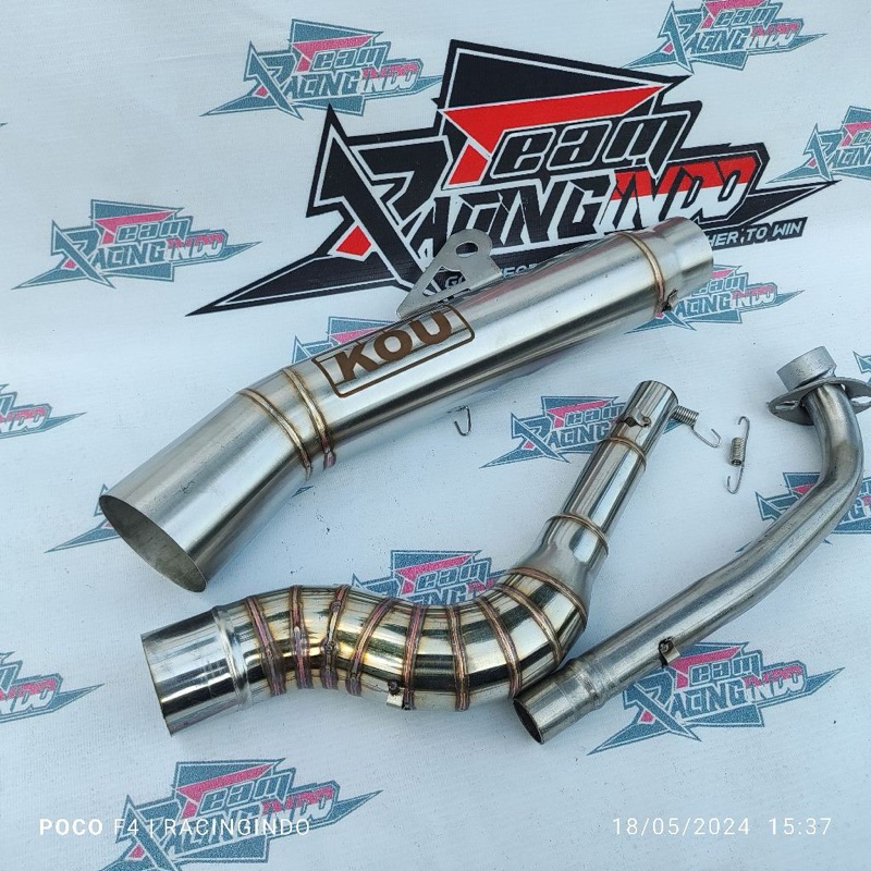 Jual Kou mahachai Super open open spec pipe and big elbow for xrm 125 ...