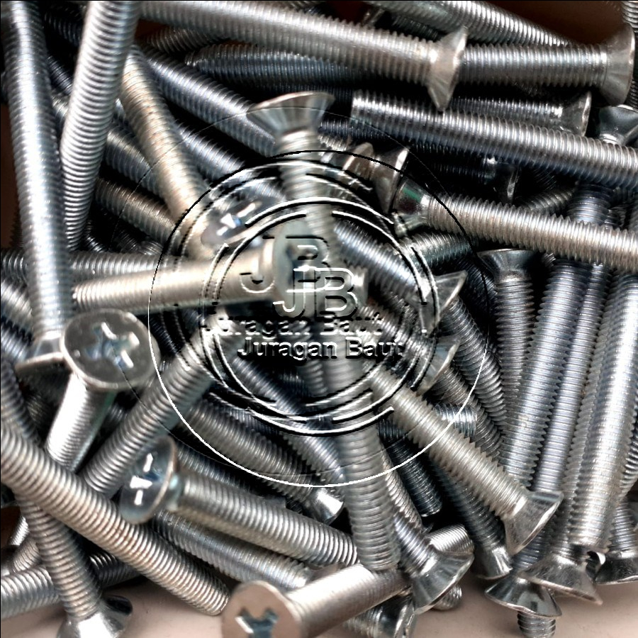 Jual BAUT JF M5 X 50 FLAT HEAD SEKRUP M5X50 PANJANG 5CM 5 CM 5X50 5 X 50 MM BAUT 8 OBENG PLUS ...