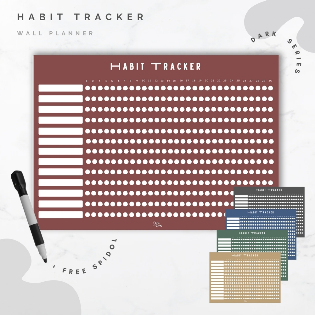 Jual Habit Tracker / Wall Planner - Dark Series | Shopee Indonesia
