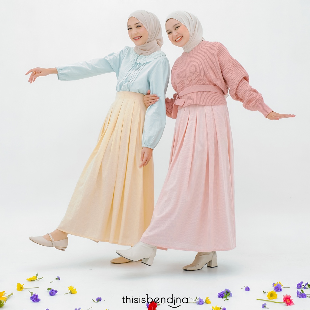 Jual THISISBENDINA Rok Panjang A-Line Katun Rampel YUNA Skirt | Shopee ...