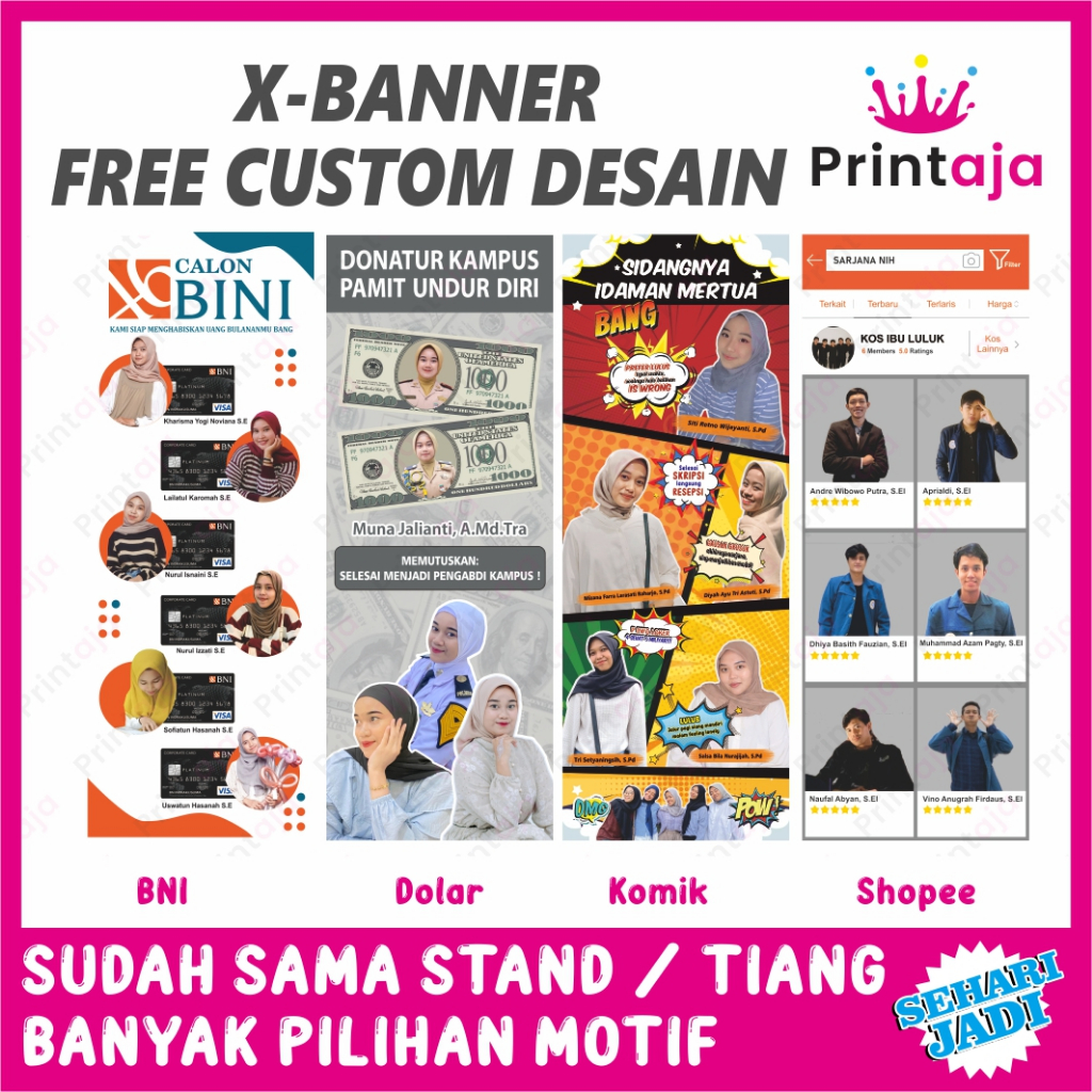 Jual (FREE DESAIN BEST SELLER) X BANNER + TIANG BANNER SIDANG ...