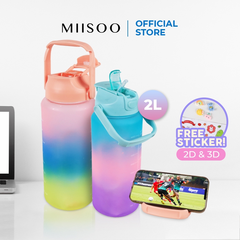 Jual MIISOO Botol Minum 2 Liter Botol Gradasi/Botol Viral/Tumbler ...