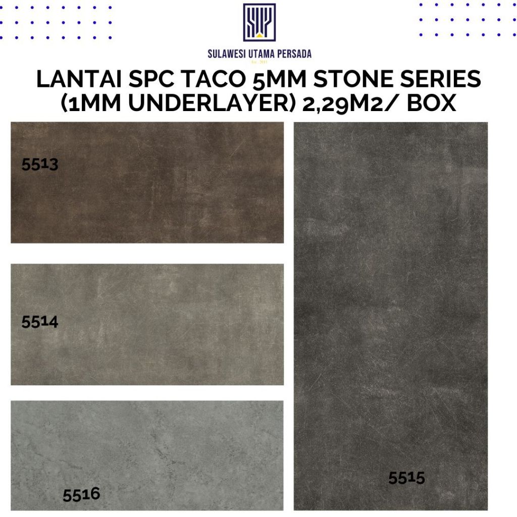 Jual TACO SPC 5MM SISTEM CLICK STONE SERIES LANTAI SPC TACO 5MM ...
