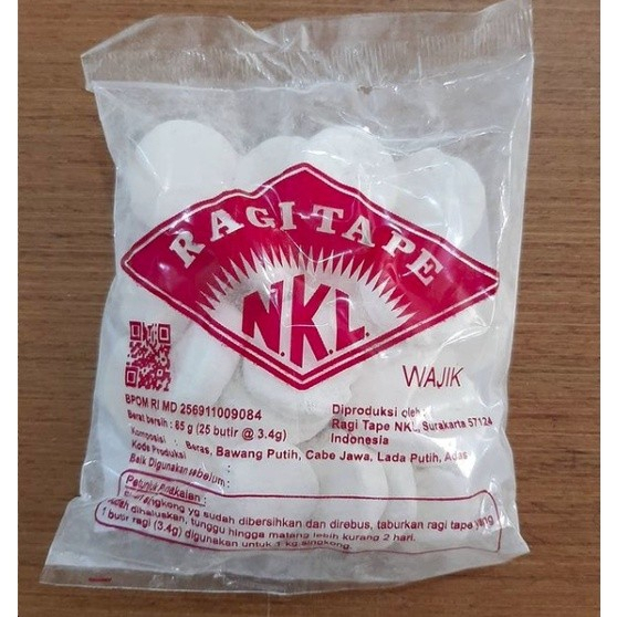 Jual Ragi Tape NKL 70gr// Ragi Tape/ Ragi Tape bungkusan/ Ragi Tape ...
