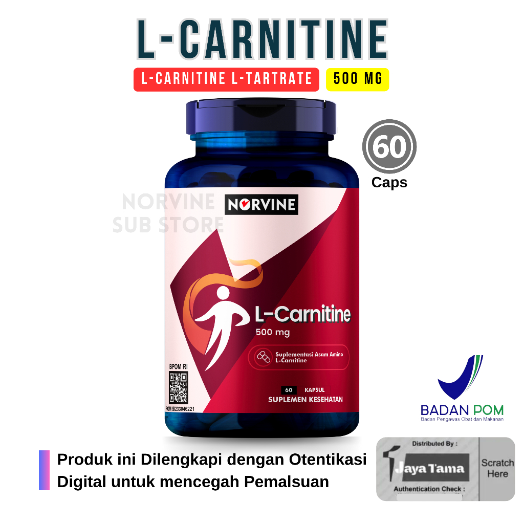 Jual L Carnitine 500 Mg Fat Norvine Usa Fat Burner Pembakar Lemak 60