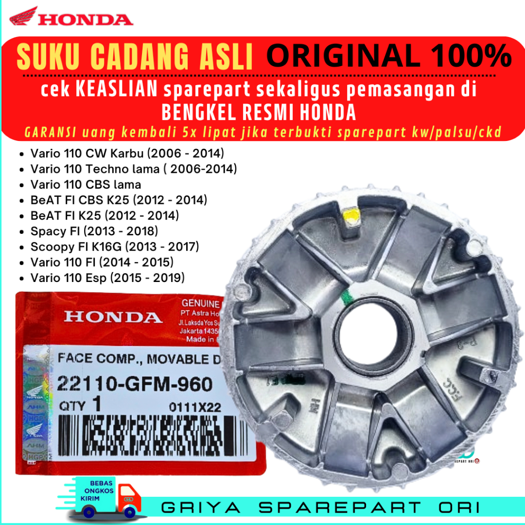 Jual Rumah roller Beat Fi Original Honda Vario 110 fi Rumah roller ...