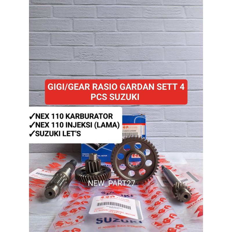 Jual Gigi/Gear rasio gardan sett Suzuki Nex 110 karbu/Nex 110 injeksi ...