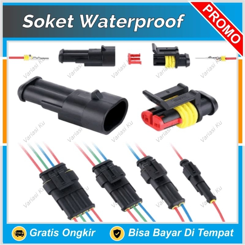 Jual SOKET TAHAN AIR WATERPROOF PENYAMBUNG KEPALA KABEL SOCKET PIN ...