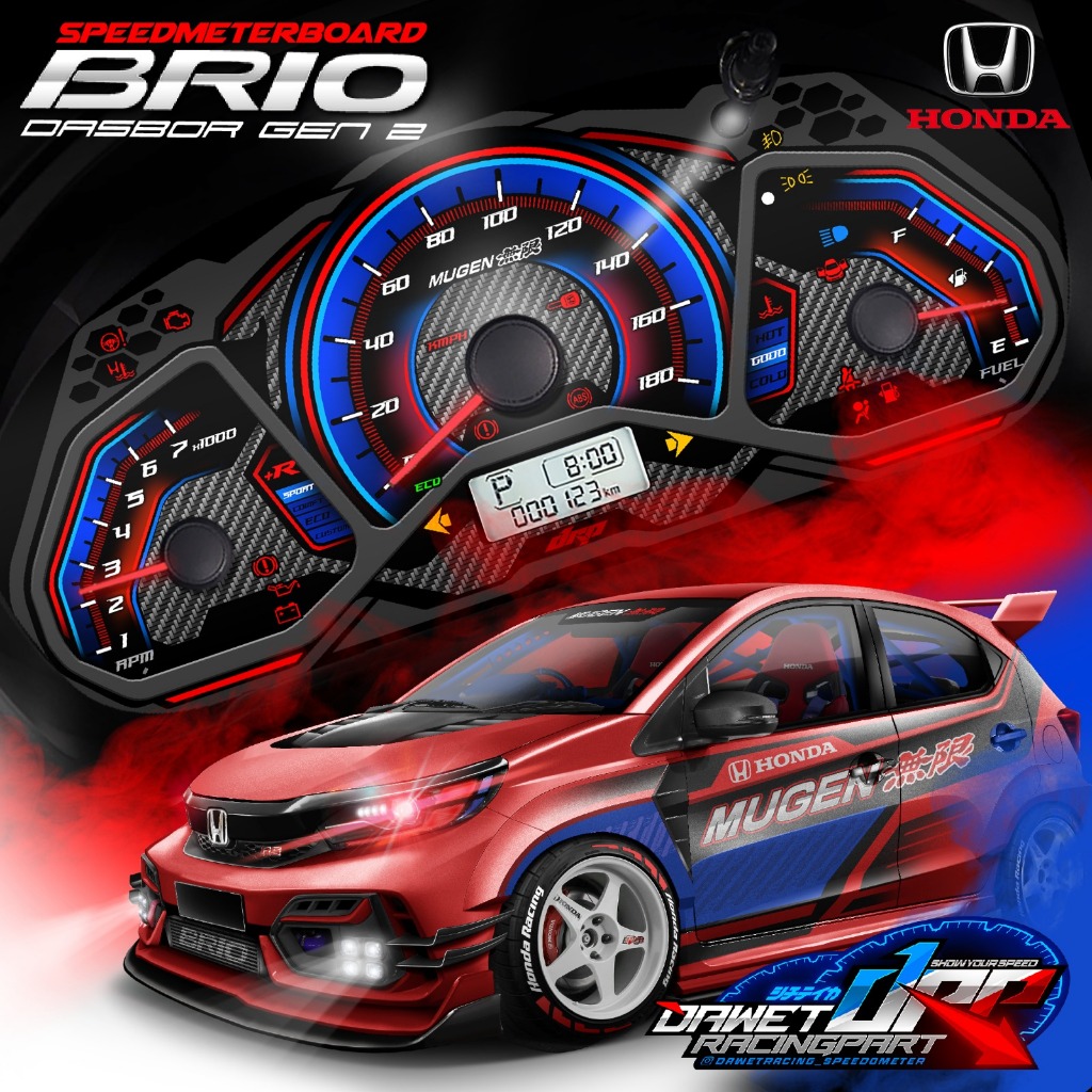 Jual SPEEDOMETER BRIO 3D CARBON model MUGEN | Shopee Indonesia