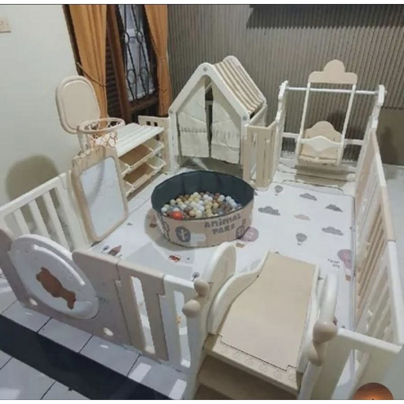 Jual BONUS BOLA MANDI JUMBO PAGAR MAINAN ANAK 3in1 AYUNAN RING BASKET ...