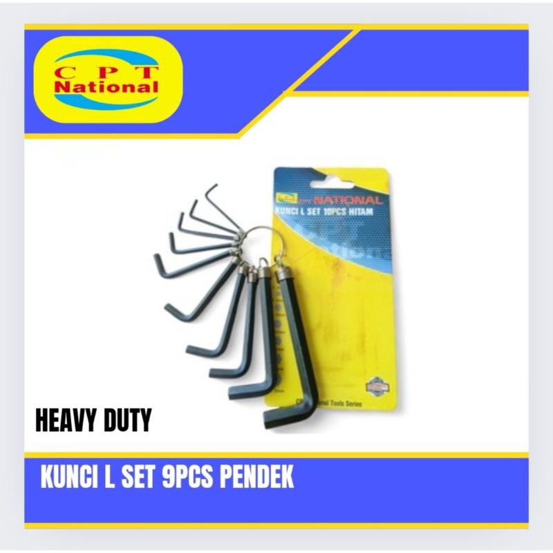 Jual Kunci L Set Hex Key Set 9pcs HEAVY DUTY CPT NATIONAL | Shopee ...