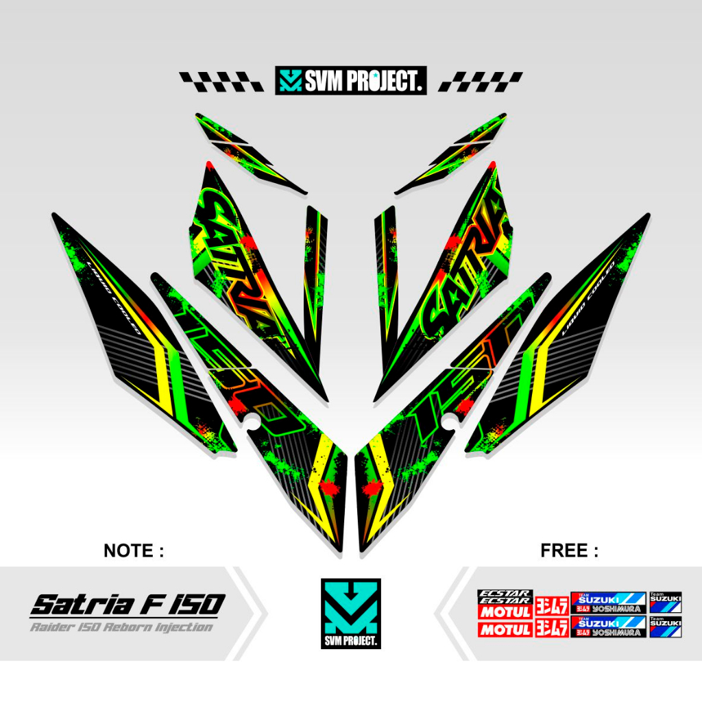 Jual STRIPING SATRIA INJEKSI 150 MOT1F 14 SIMPLE / F150 / STIKER SATRIA ...