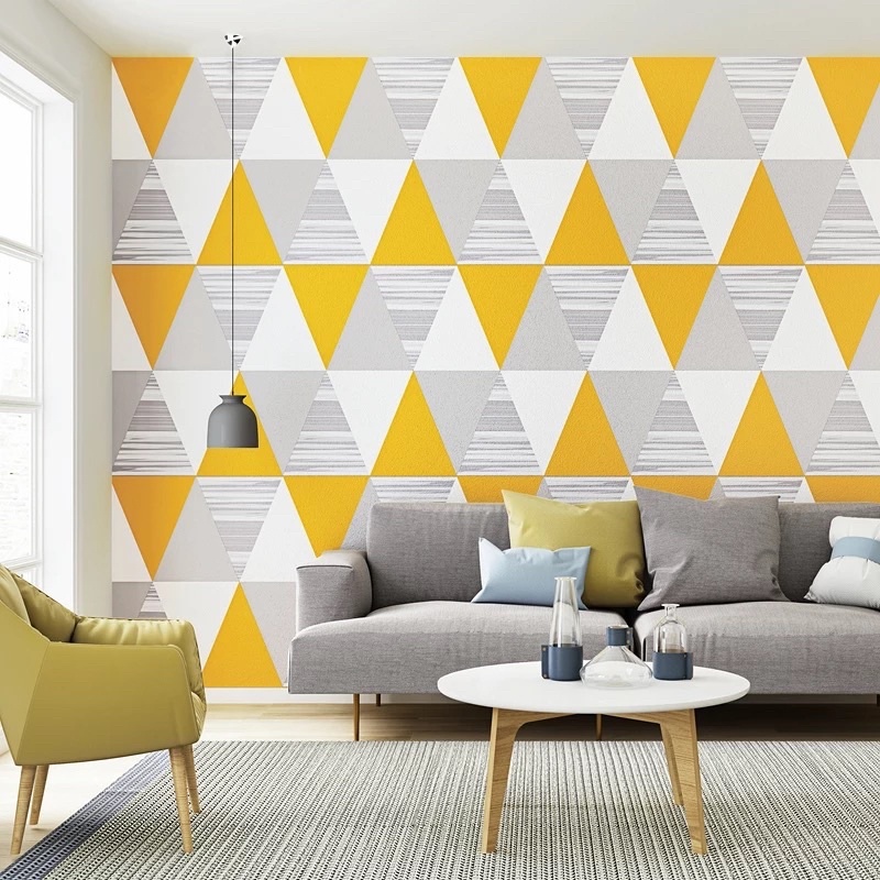 Jual Wallpaper Dinding Segitiga Kuning 8m s/d 9m x 45cm | Shopee Indonesia