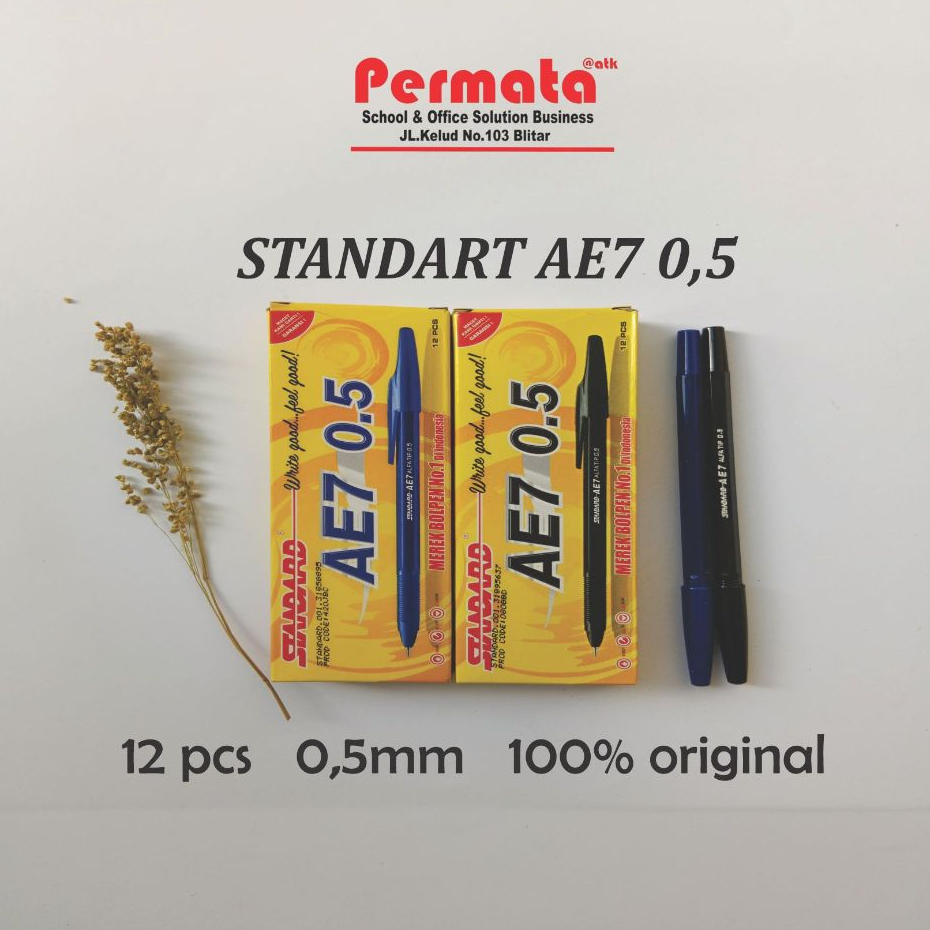 Jual Pulpen\Bolpoint Standard AE7 0,5 mm (12 PCS) | Shopee Indonesia