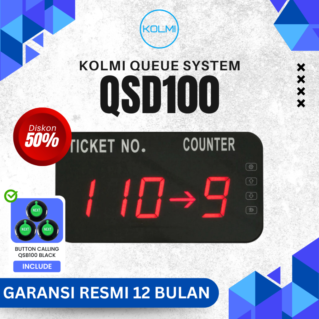 Jual KOLMI QUEUE SYSTEM - Sistem Antrian Kasir Customer Service Teller Type QS100 | Shopee Indonesia