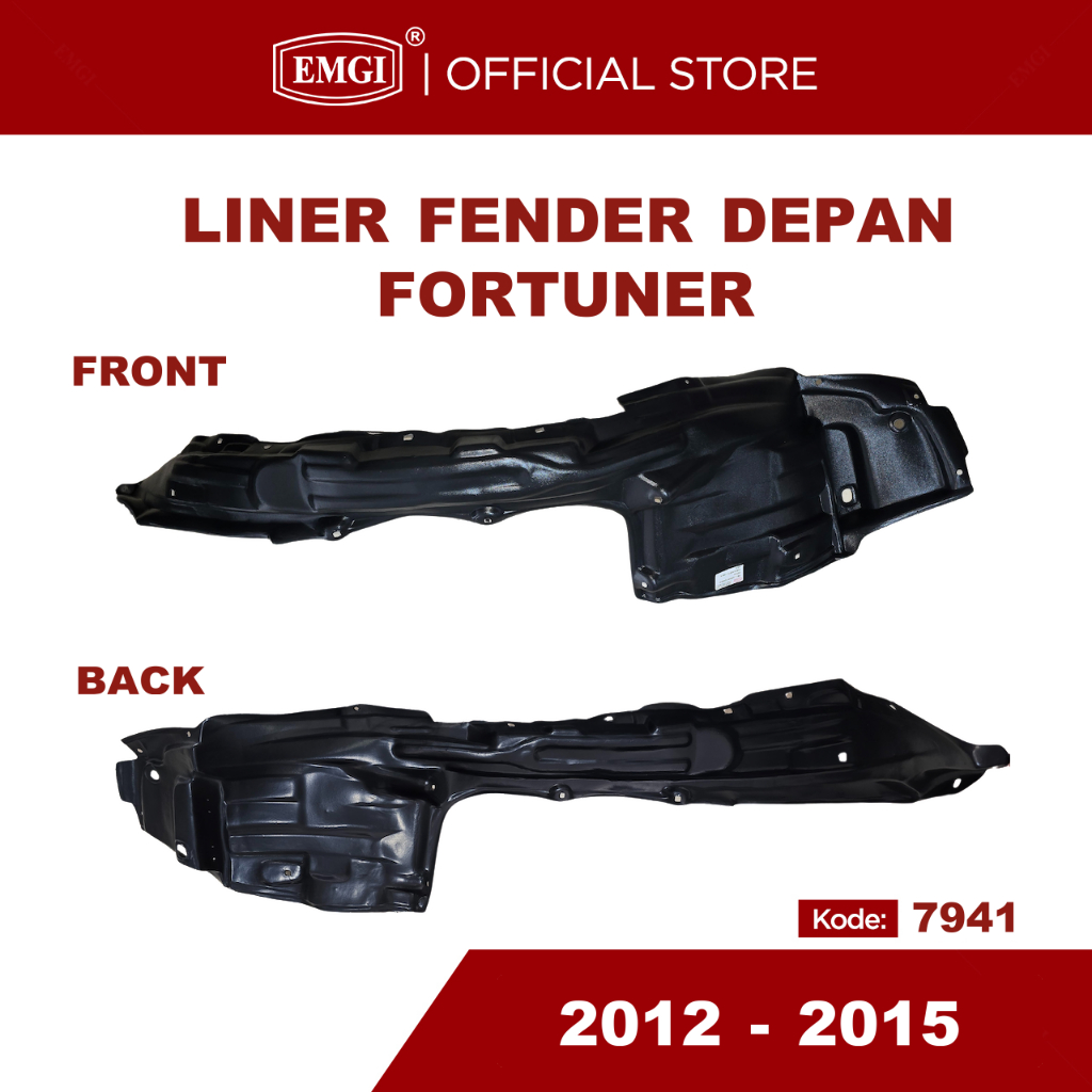 Jual EMGI - Liner Fender Spakbor Depan Fortuner 2012-2015 - 7941 ...