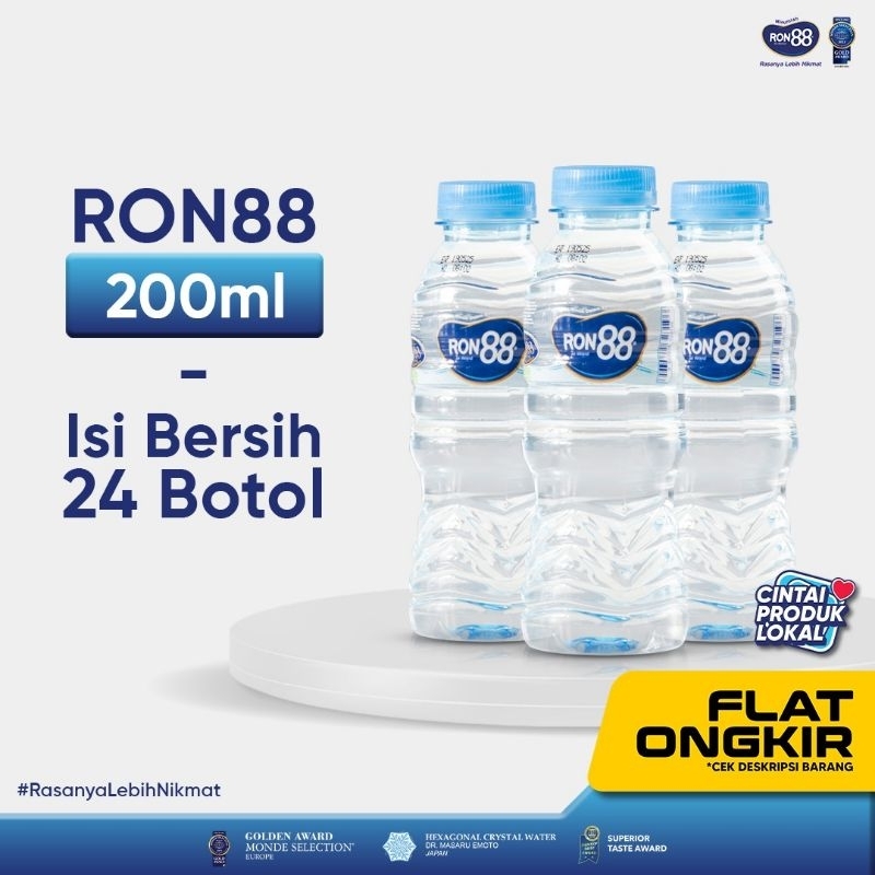 Jual Ron 88 Air Mineral Botol Mini 200ml Pack (isi 24 Botol) | Shopee ...