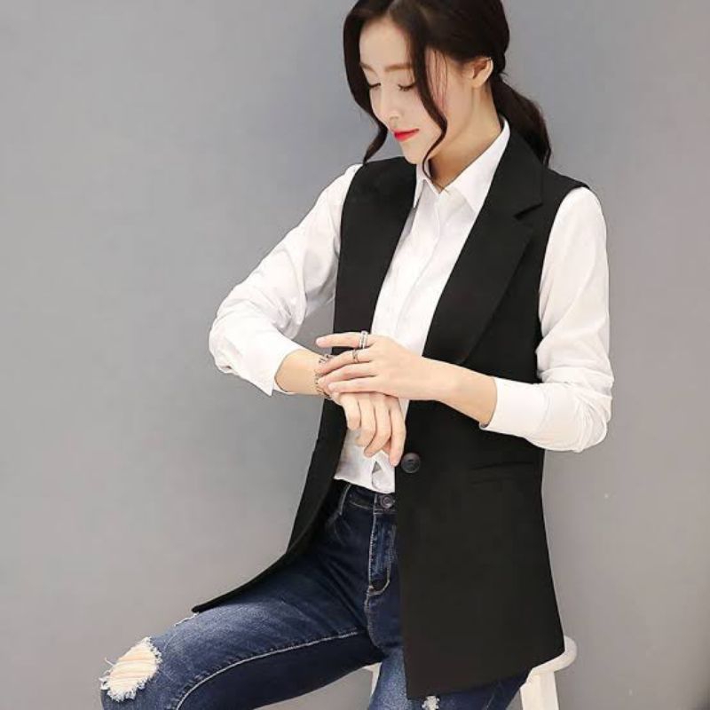 Jual rompi jas wanita, rompi kerja wanita, blazer outfit | Shopee Indonesia