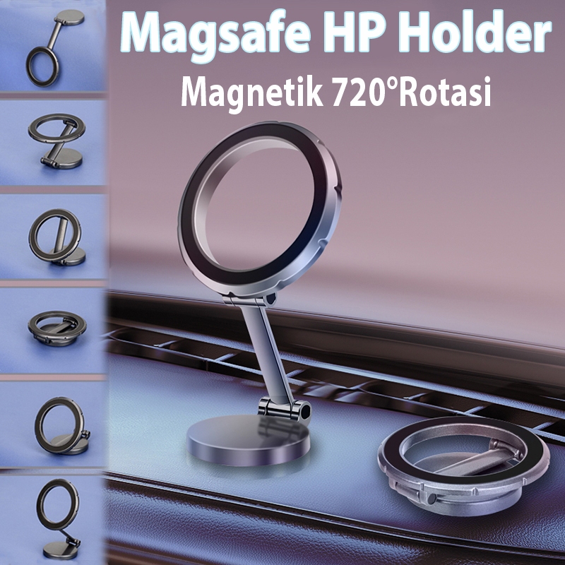 Jual Car Holder Magnetik 720º Rotasi Bisa Dilipat Stand Hp di Mobil ...