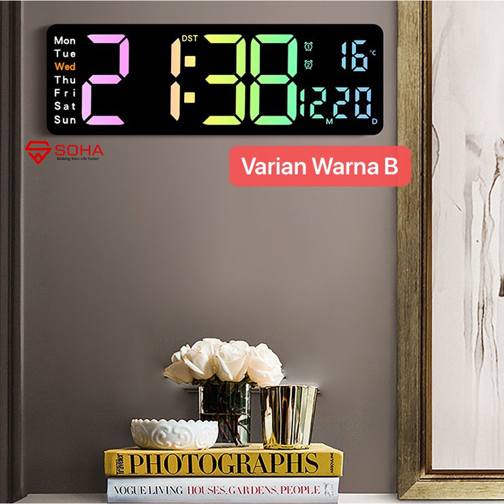 Jual JD-6629 Jam Digital LED Besar Kalender Alarm Clock Weker Timer ...