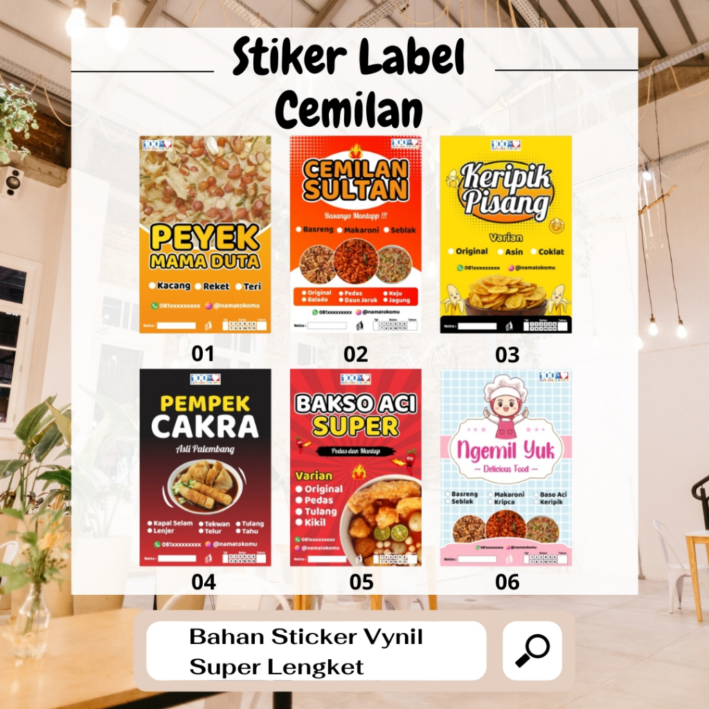 Jual STICKER LABEL CEMILAN | STICKER JUALAN CEMILAN MAKANAN | Shopee ...