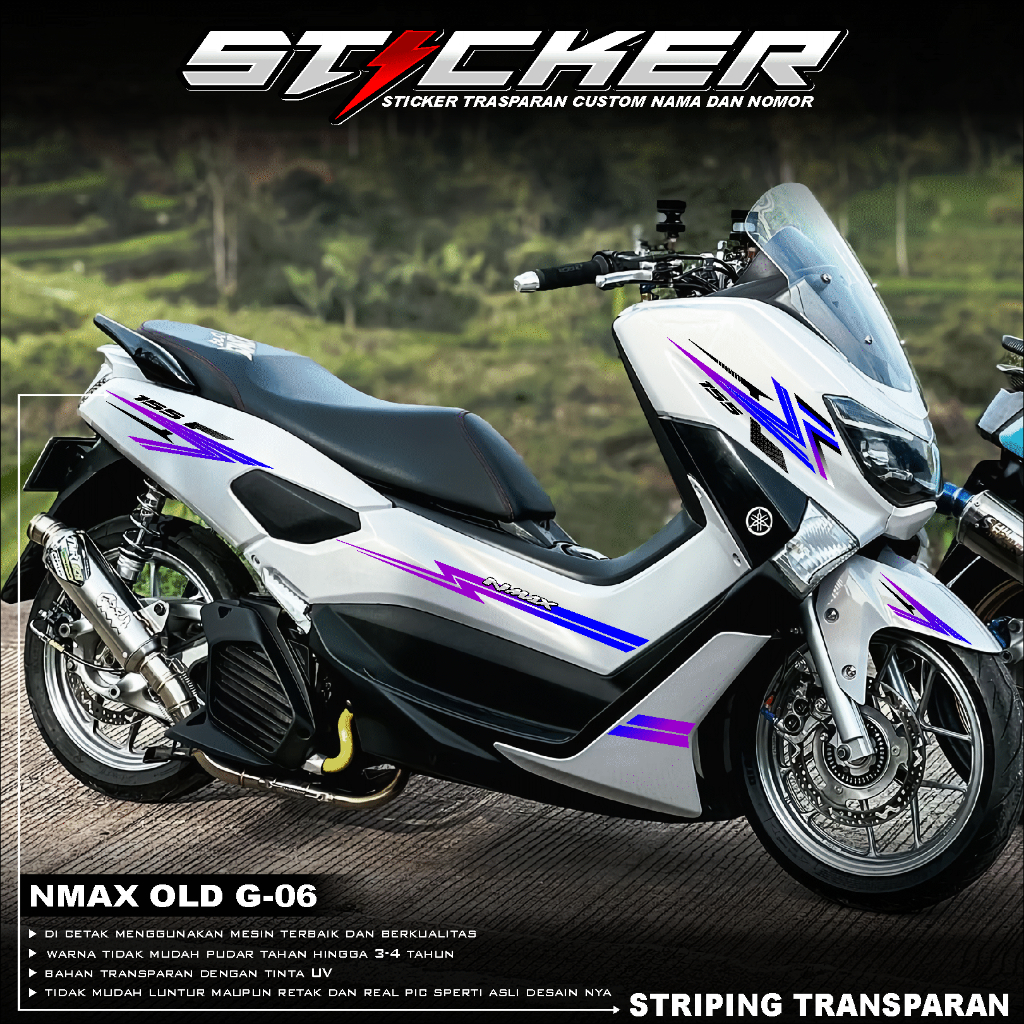 Jual Sticker Striping Transparan UV NMAX OLD VVA Simple List Nmax 2016 ...